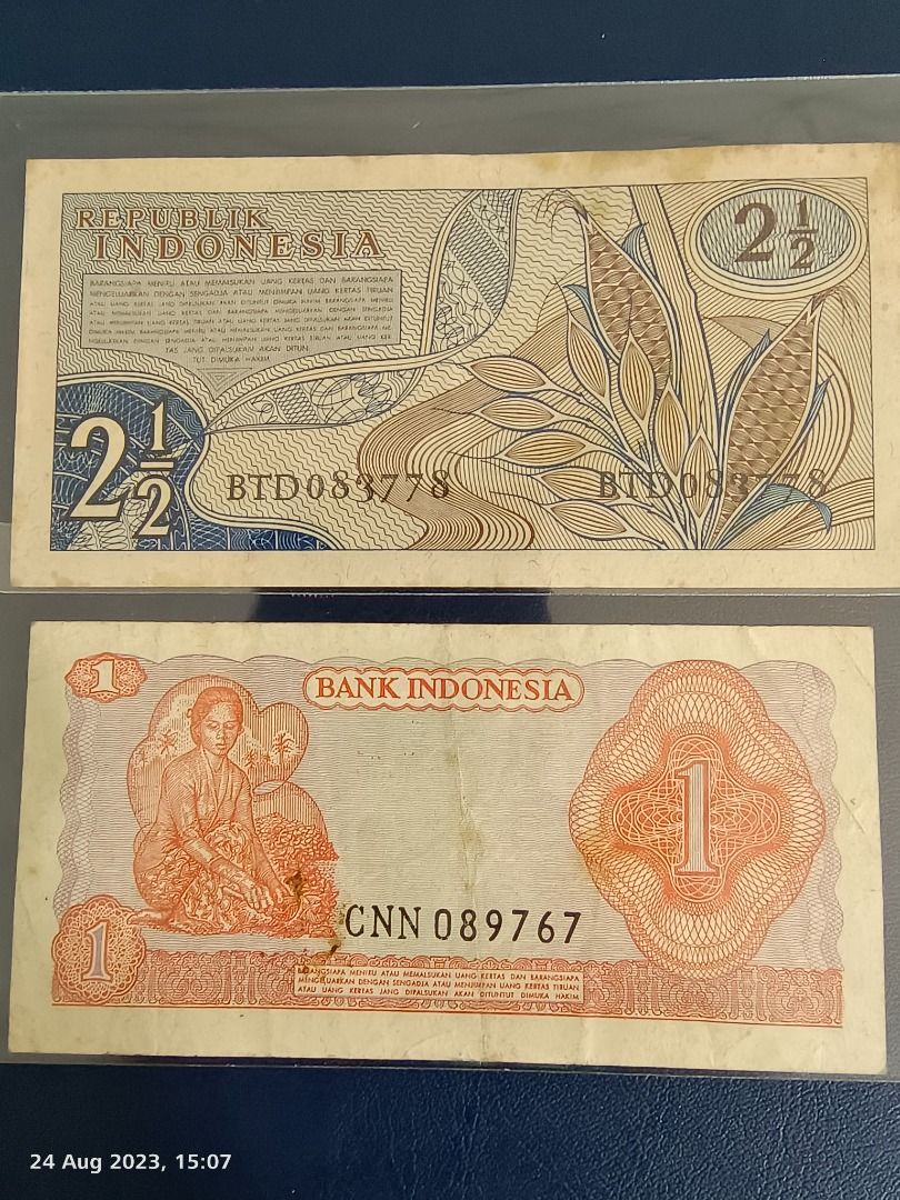 1961 & 1968 Indonesia Rupiah Banknotes (5 notes), Hobbies & Toys ...