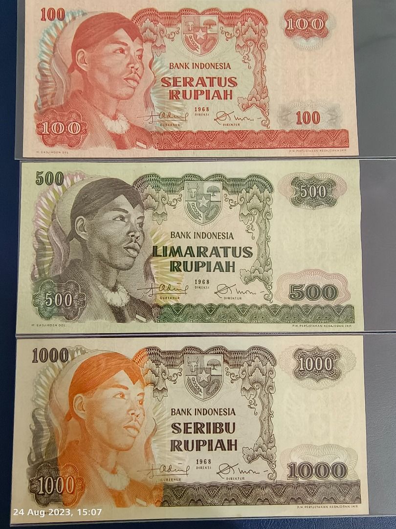 1961 & 1968 Indonesia Rupiah Banknotes (5 notes), Hobbies & Toys ...