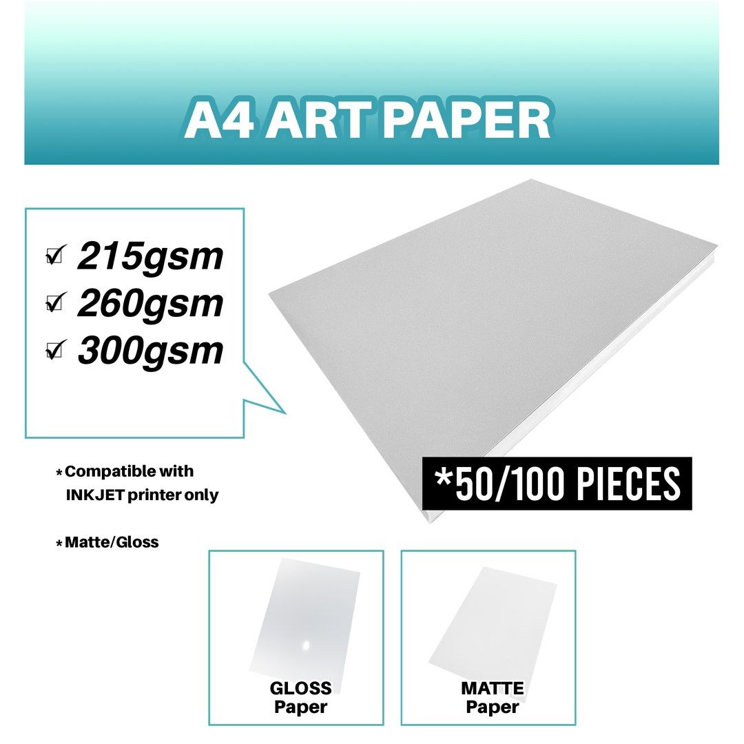 A4 Art Paper *215/260/300gsm, Hobbies & Toys, Stationery & Craft, Art ...