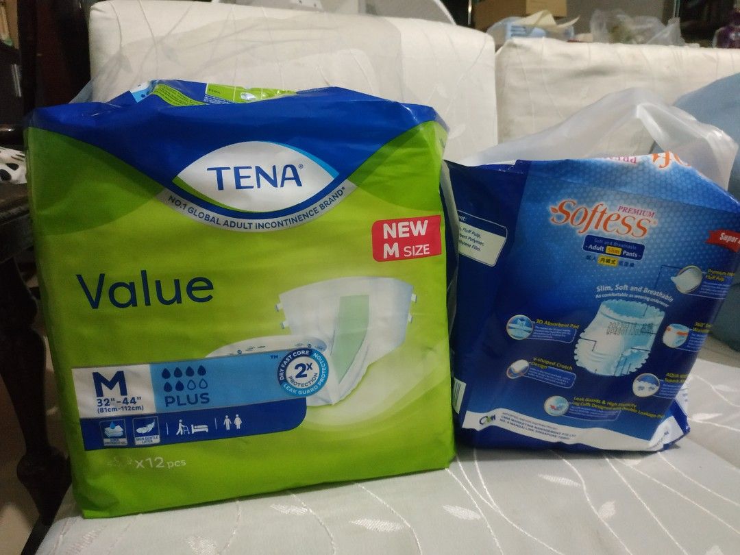 bundle of Softess Adult Diaper pants - 4, TENA - 10, Health & Nutrition ...