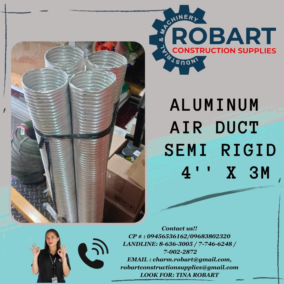Aluminum Air Duct Semi Rigid 4" x3m, Commercial & Industrial ...