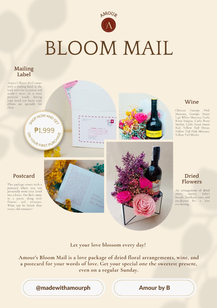 AMOUR Bloom Mail (Flower Gift Package), Hobbies & Toys, Stationary ...
