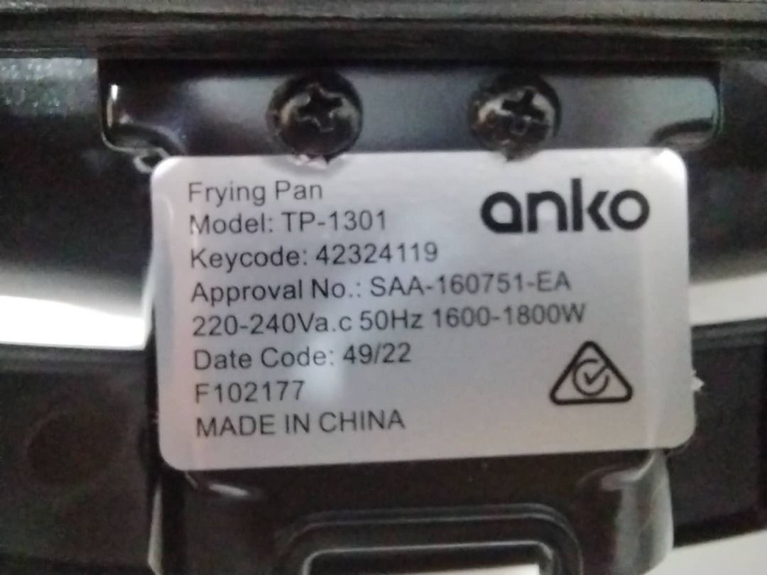 Anko Electric Frypan, Furniture & Home Living, Kitchenware & Tableware ...