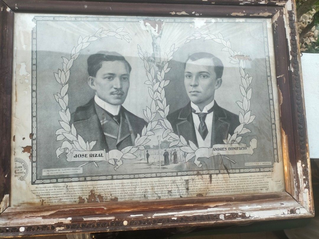 Rare Antique 1925 lithograph pritn of Jose Rizal and Andres Bonifacio ... Rare Antique 1925 lithograph pritn of Jose Rizal and Andres Bonifacio ...