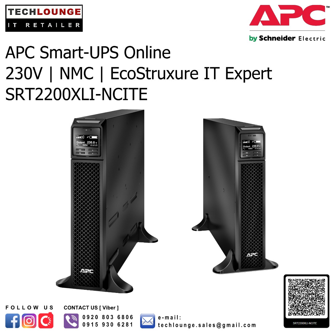 APC SMART-UPS ONLINE SRT2200XLI-INCITE - 2200VA, Tower/Rack, 230V, 8x ...