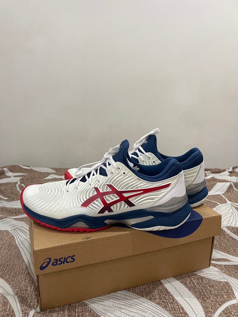 Asics Court FF 2 Novak 'White Mako Blue' US 9.5, Sports Equipment, Sports & Games, Racket and ...