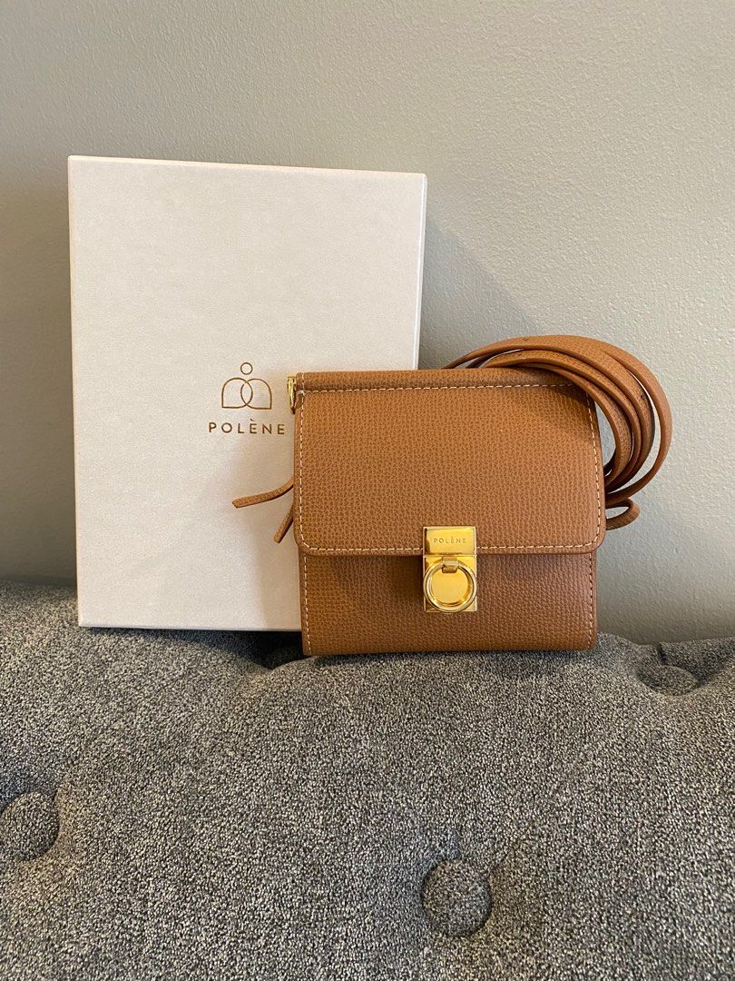 Authentic Polene Numero Sept Crossbody Wallet in Camel, Luxury, Bags ...