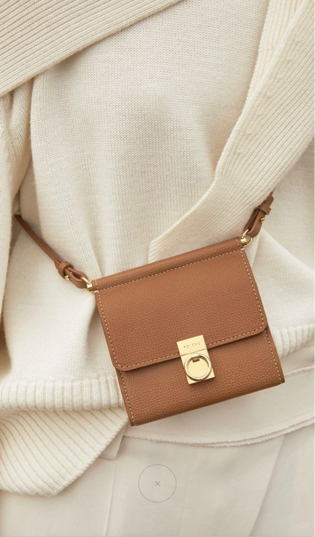 Authentic Polene Numero Sept Crossbody Wallet in Camel, Luxury, Bags ...
