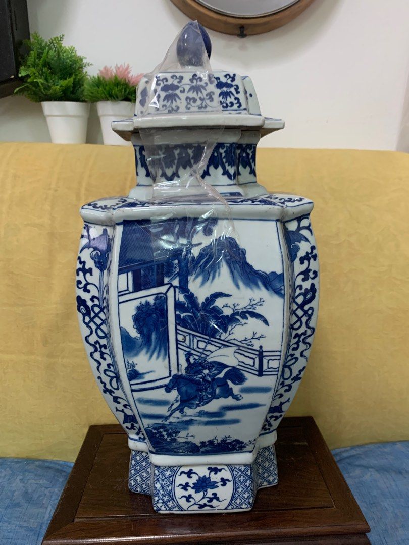 Blue and white Canister, Hobbies & Toys, Collectibles & Memorabilia ...