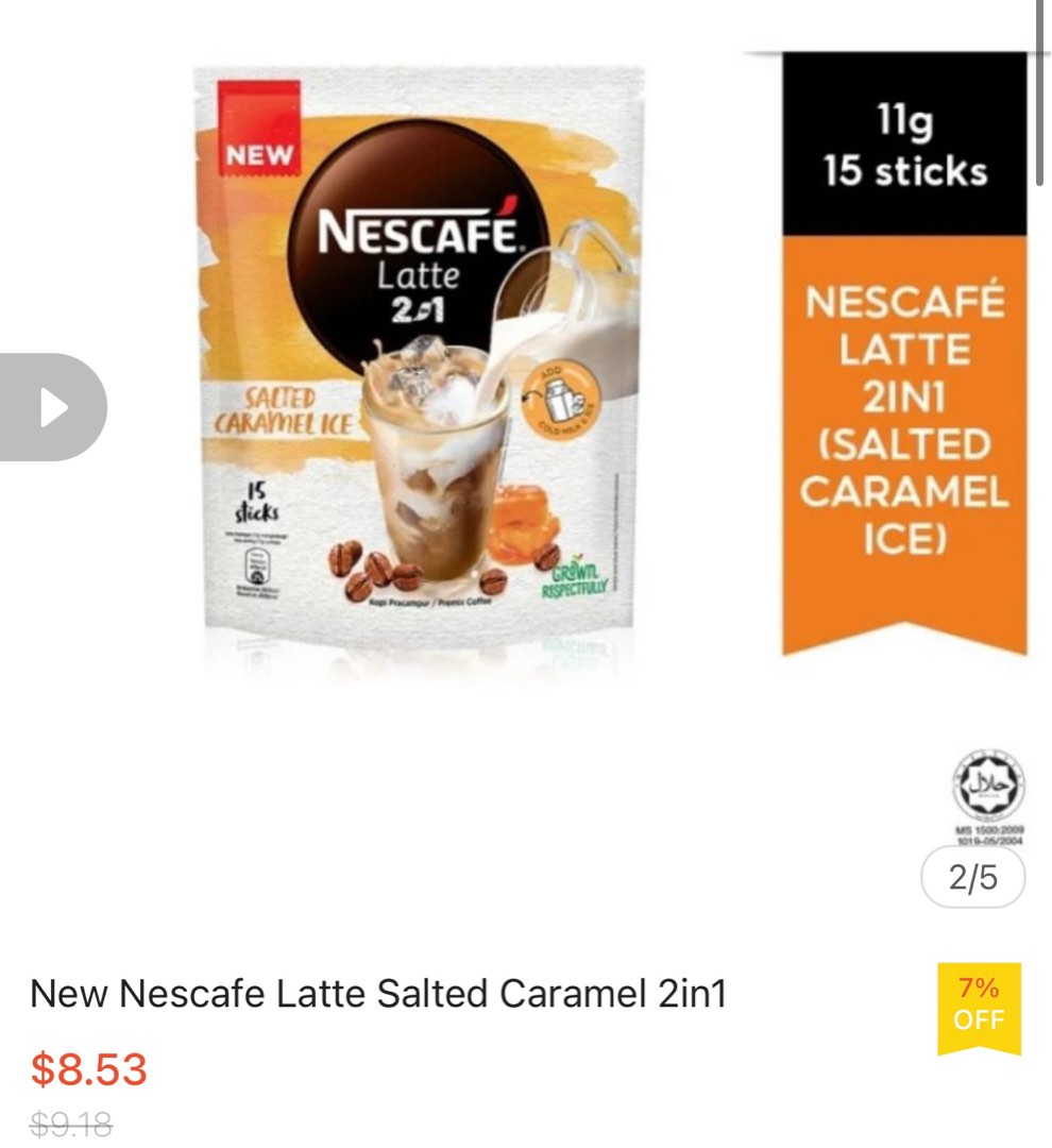 BNIB 2x package of Nescafe iced latte, Food & Drinks, Beverages on ...