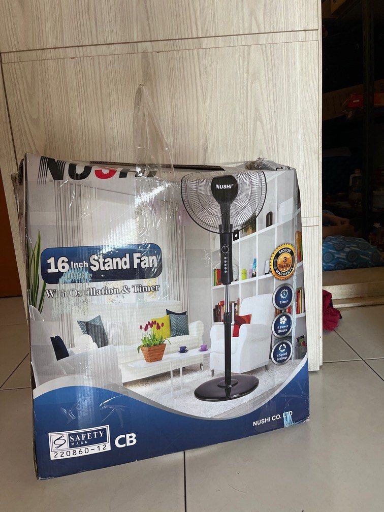 BNIB - NUSHI 16 inch stand fan, TV & Home Appliances, Other Home ...