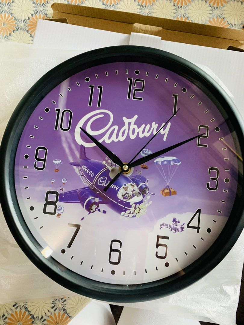 Brandnew Cadbury Wall Clock in Purple Violet, Furniture & Home Living ...