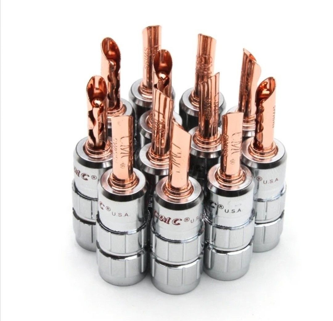 CMC Solid Copper BFA Audio Connector Banana Plugs for your Speakers and ...