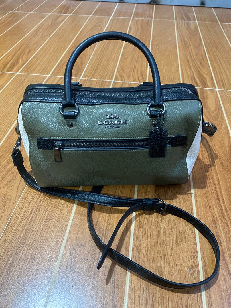 Coach Clearblack Leather Rowan Kelp, Luxury, Bags & Wallets on Carousell