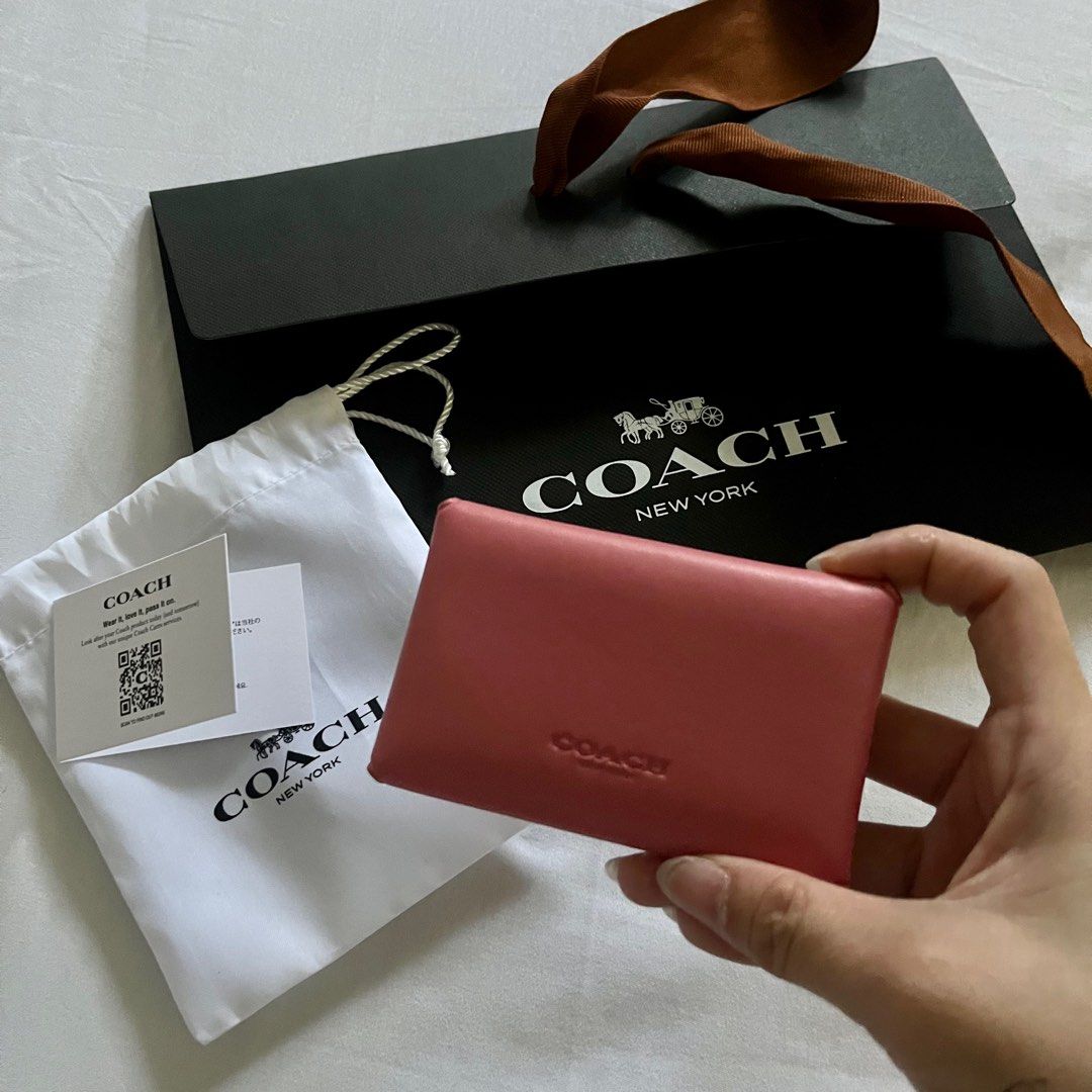 Coach Pink Turnlock Card Case Card Holder, Women's Fashion, Bags ...