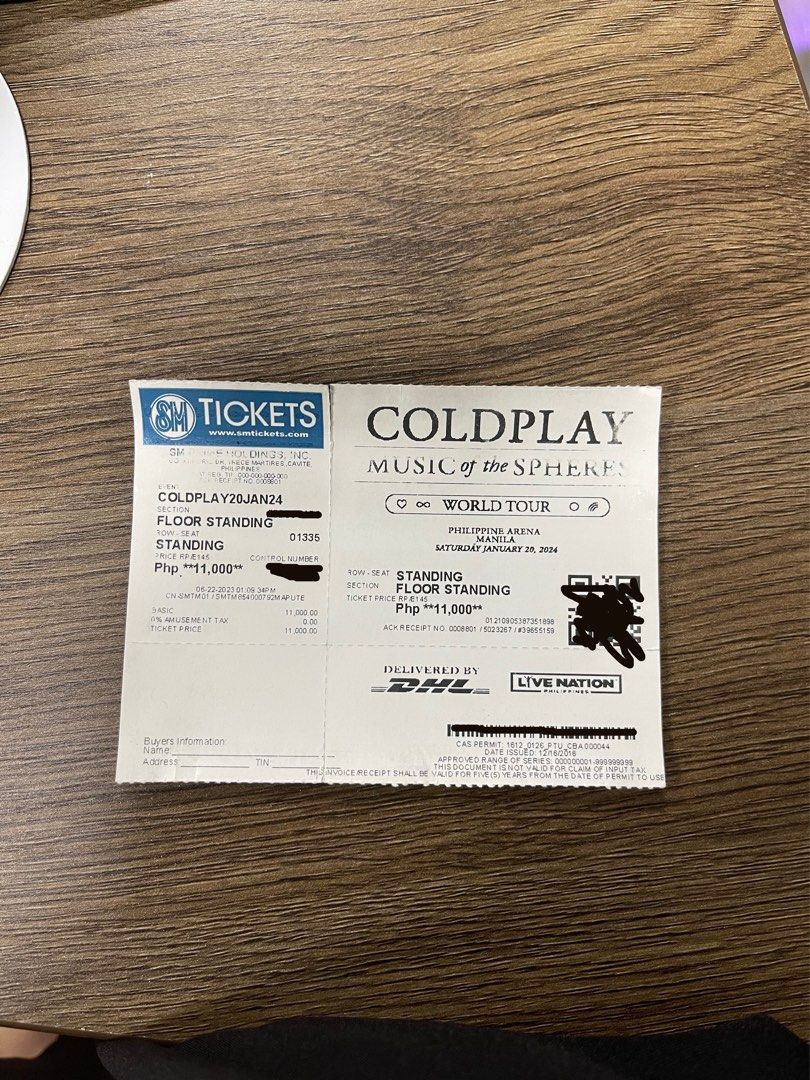 COLDPLAY VIP DAY 2 MANILA, Tickets & Vouchers, Event Tickets on Carousell