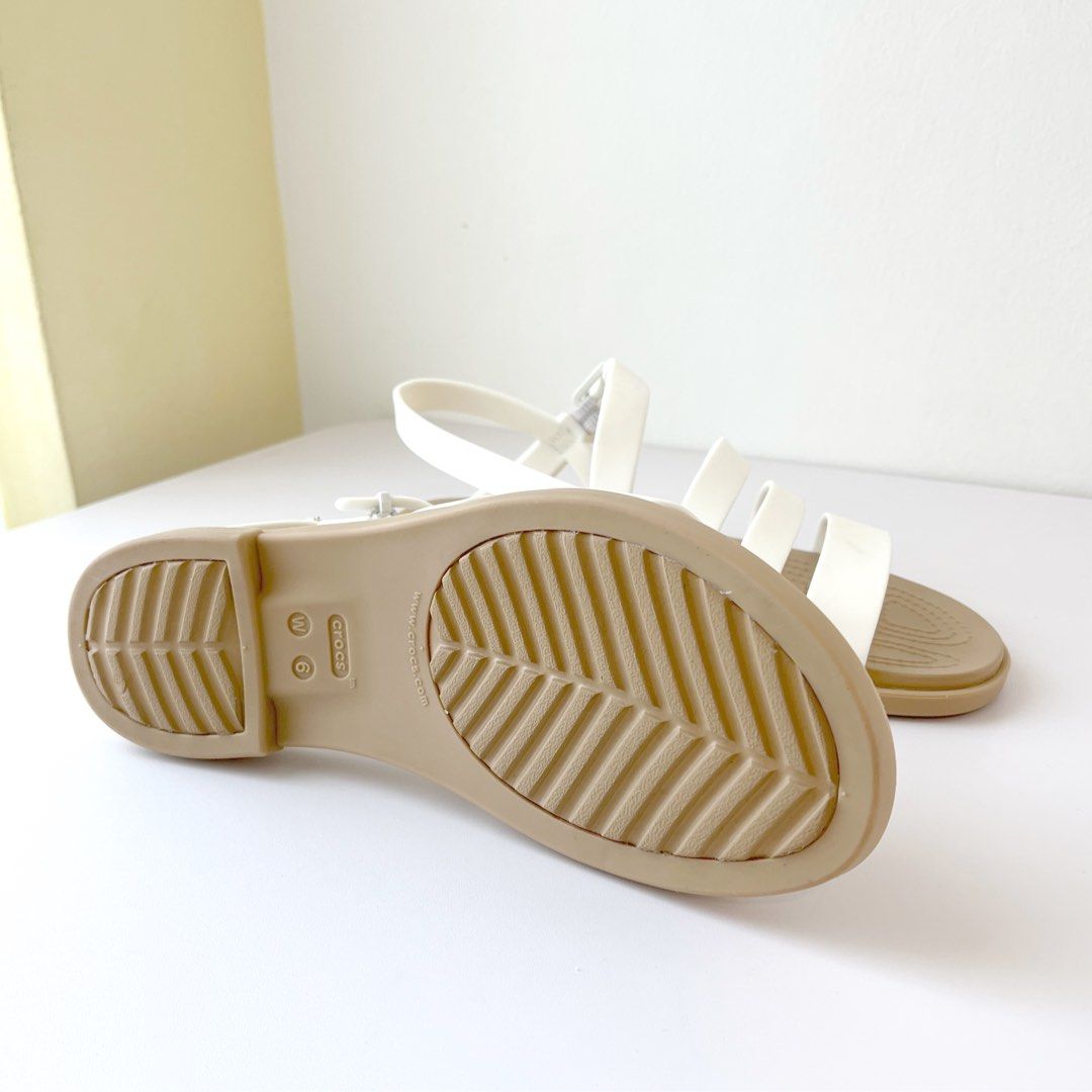 CROCS TULUM white sandal, Women's Fashion, Footwear, Sandals on Carousell