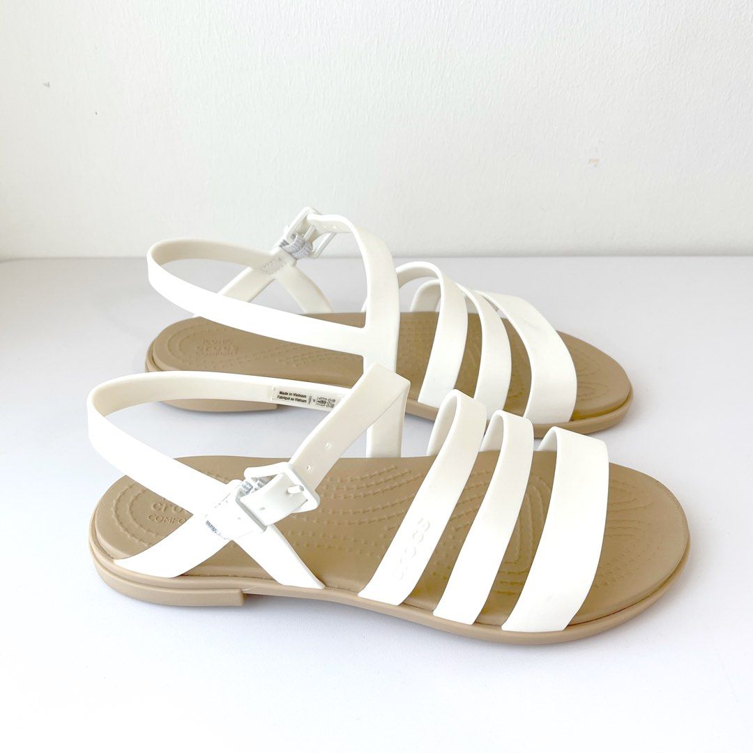 CROCS TULUM white sandal, Women's Fashion, Footwear, Sandals on Carousell