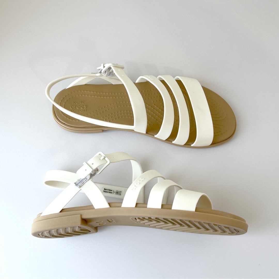 CROCS TULUM white sandal, Women's Fashion, Footwear, Sandals on Carousell