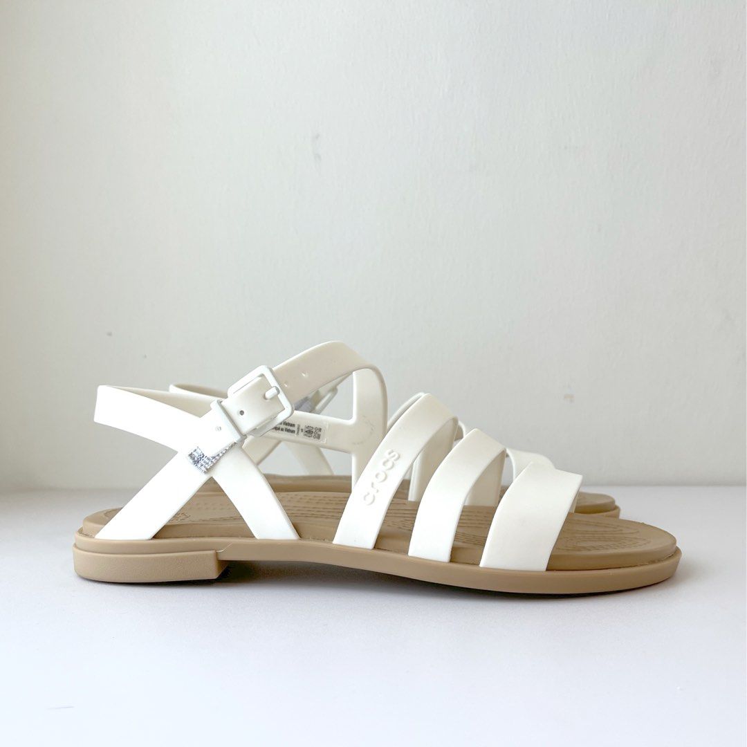 CROCS TULUM white sandal, Women's Fashion, Footwear, Sandals on Carousell