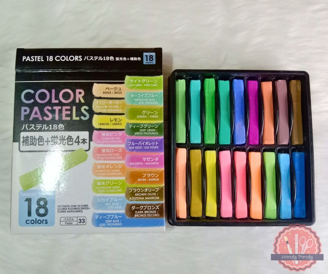 Daiso Color Pastels 18 Colors, Hobbies & Toys, Stationary & Craft ...