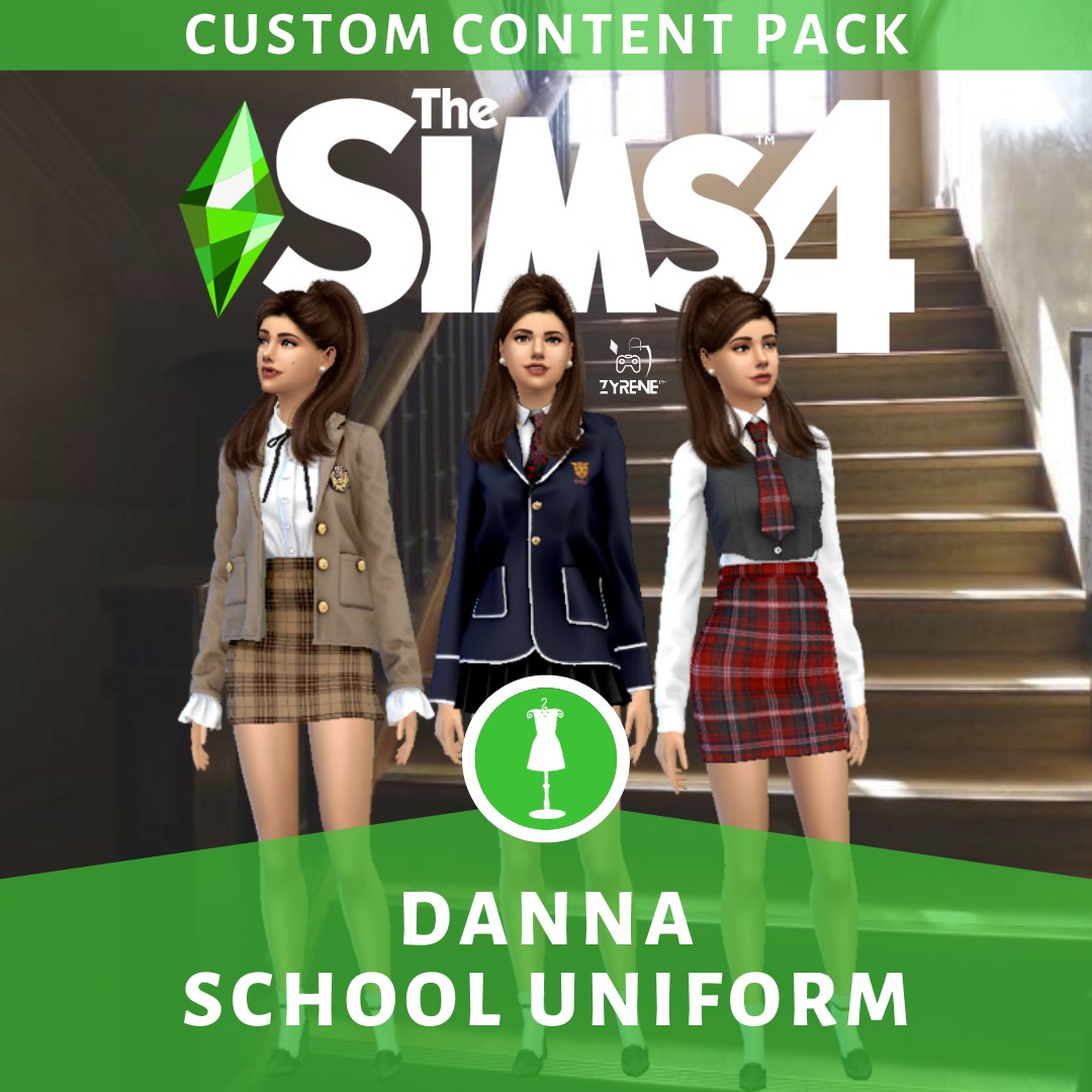 DANNA SCHOOL UNIFORM - 8 Mods, 8 Outfits (with Different Colors) | The ...