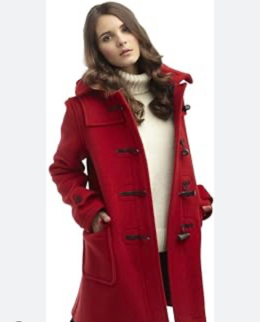 Deep Red Duffle coat, Women's Fashion, Coats, Jackets and Outerwear on ...