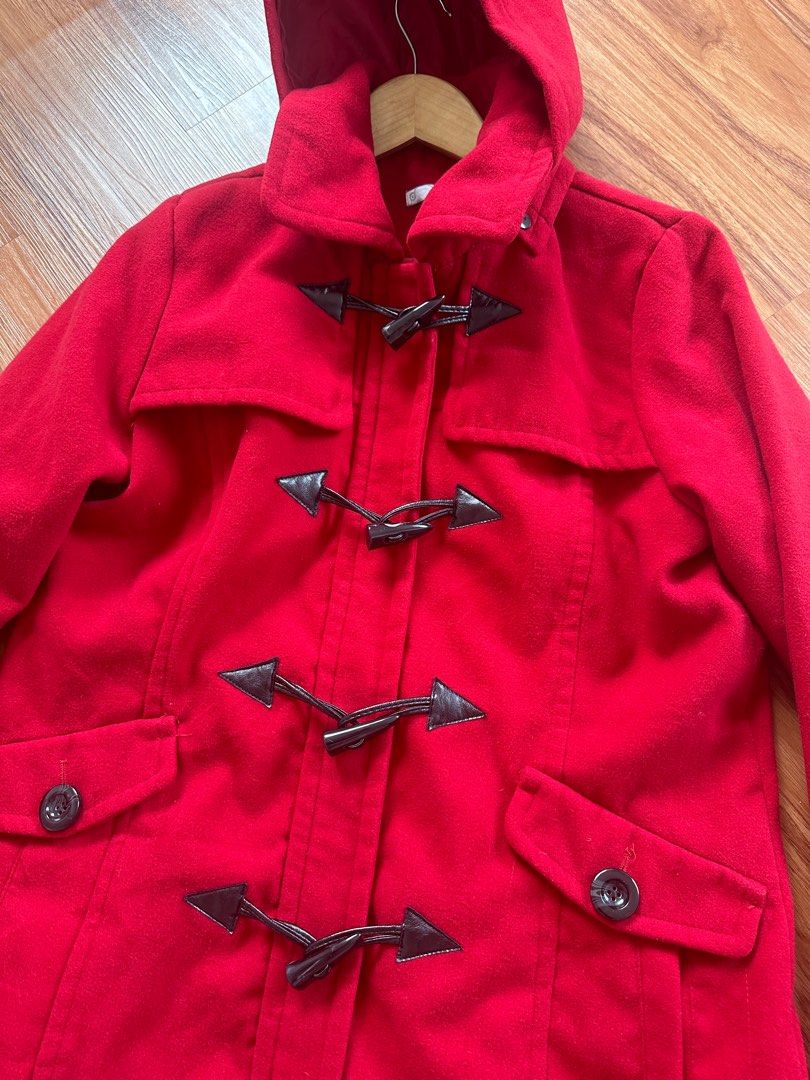 ️Sale ️Deep Red Duffle coat, Women's Fashion, Coats, Jackets and ...