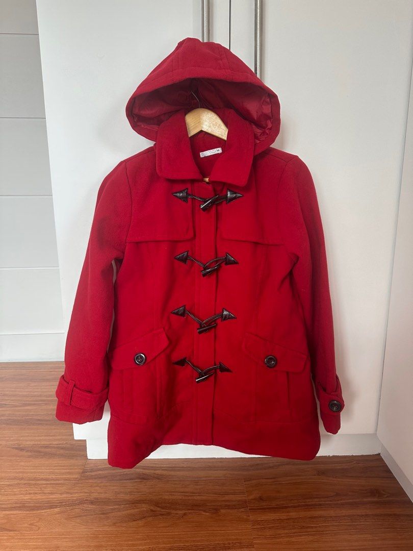 ️Sale ️Deep Red Duffle coat, Women's Fashion, Coats, Jackets and ...