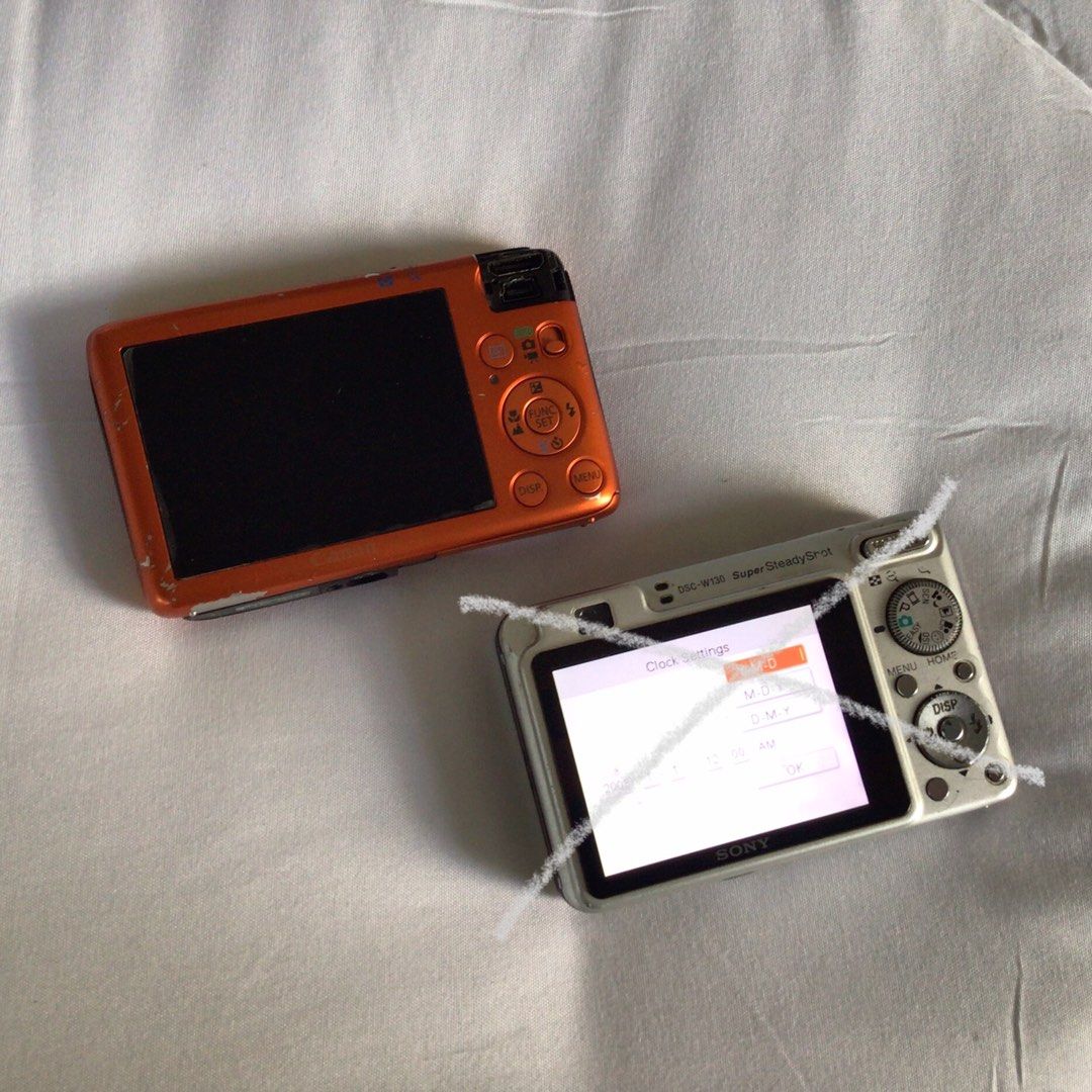 DEFECTIVE/FOR PARTS Sony Cyber-shot DSC-W130 and Canon Ixus 130 Digicam ...