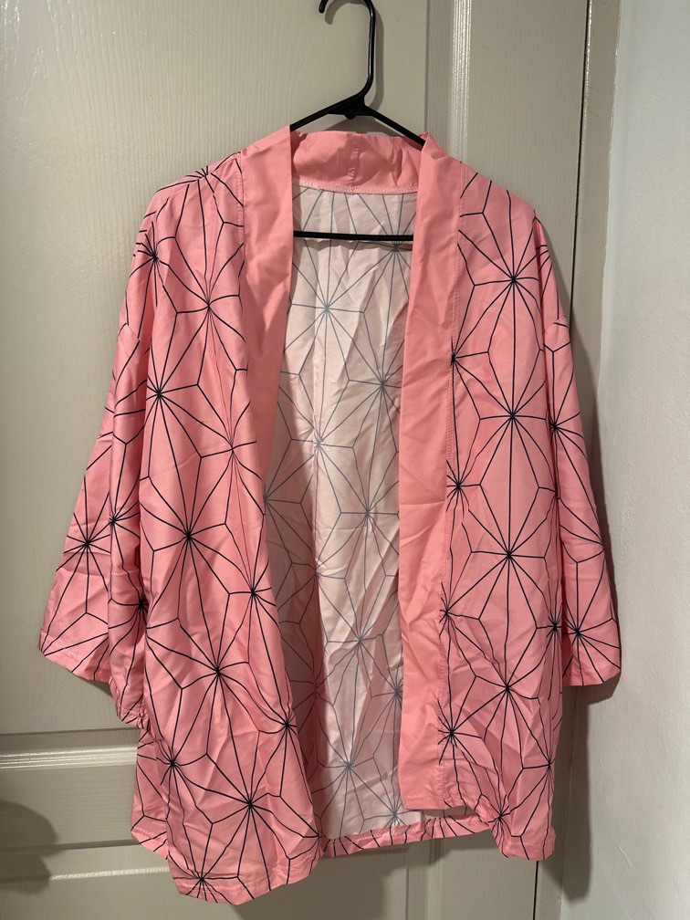 Demon Slayer Nezuko pink Japanese jacket, Women's Fashion, Coats ...