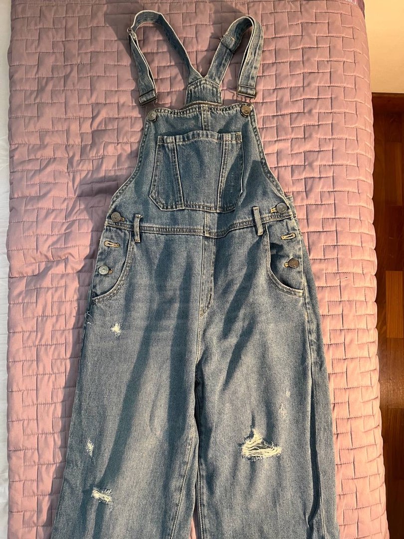 Denim Overalls, Women's Fashion, Dresses & Sets, Jumpsuits on Carousell