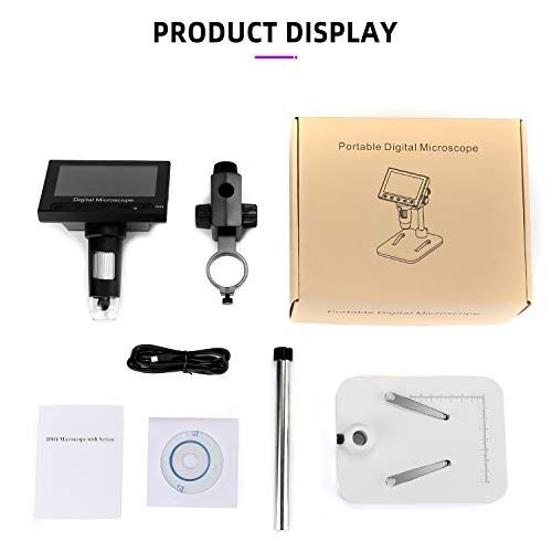 Digital Microscope, WADEO 1000X 4.3" LCD Display Electronic Video ...