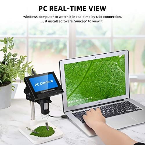 Digital Microscope, WADEO 1000X 4.3" LCD Display Electronic Video ...