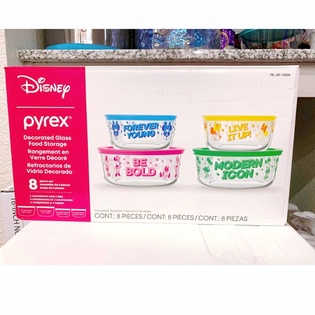 Disney Minnie Mouse Pyrex glass container food storage set, Furniture ...