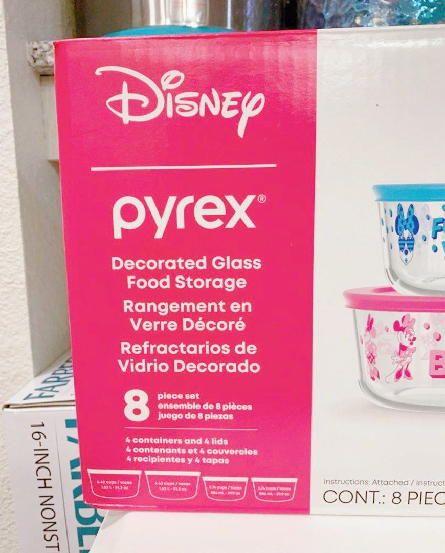 Disney Minnie Mouse Pyrex glass container food storage set, Furniture ...