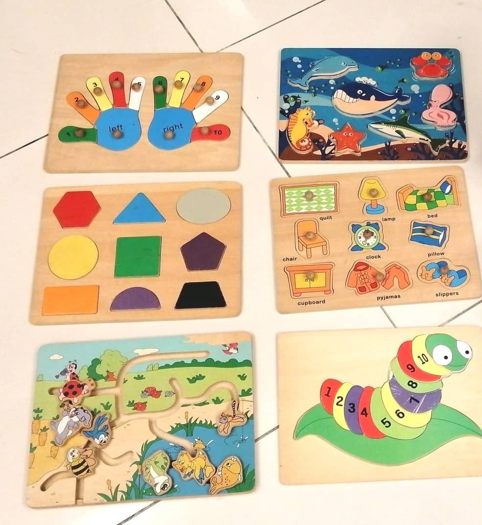 Kids Wooden Learning Board Number Logic Colours Papan Belajar Nombor ...