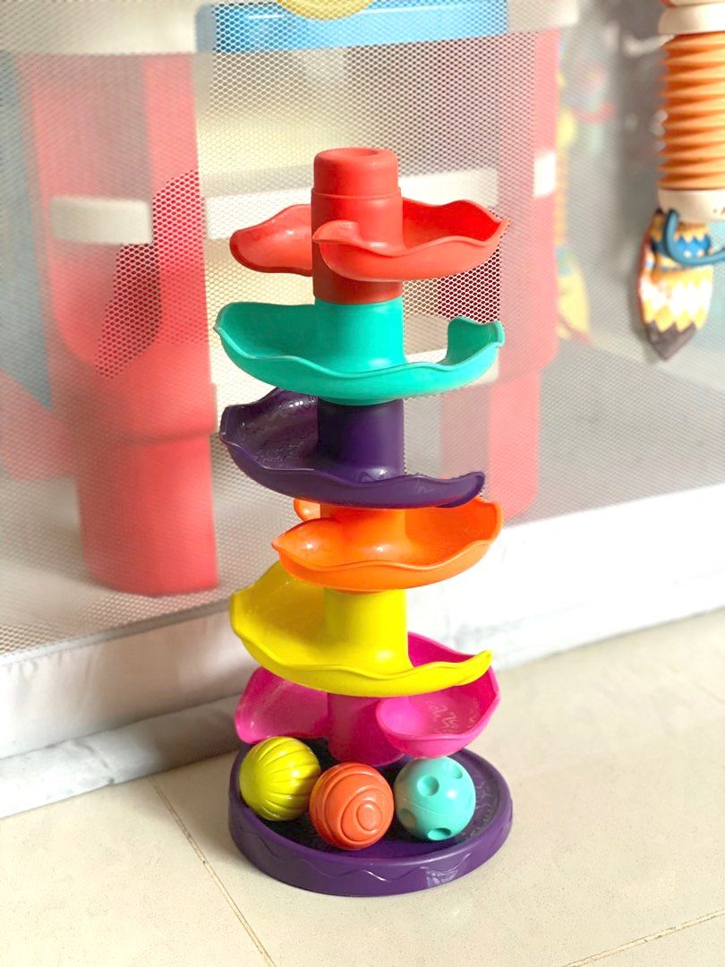 Fun Stacking Track Sliding Ball toys- 3 tier tower rolling ball, Babies ...