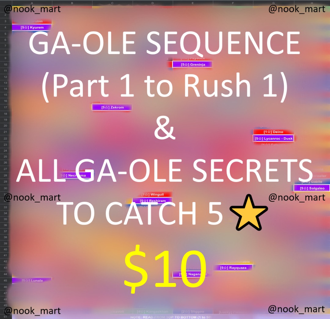 Gaole Full Perfect Sequence Secrets Tricks for Part 1 to Rush 1 ...