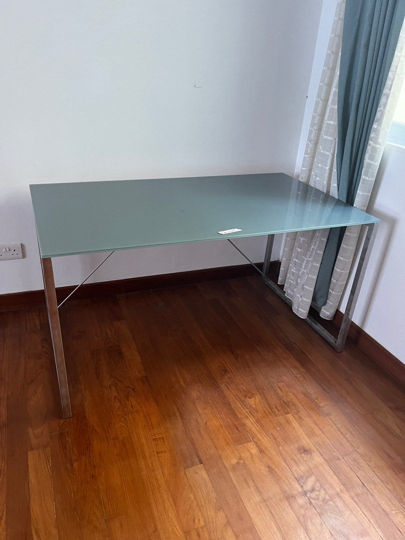 Glass Study/ Work Table, Furniture & Home Living, Furniture, Tables ...