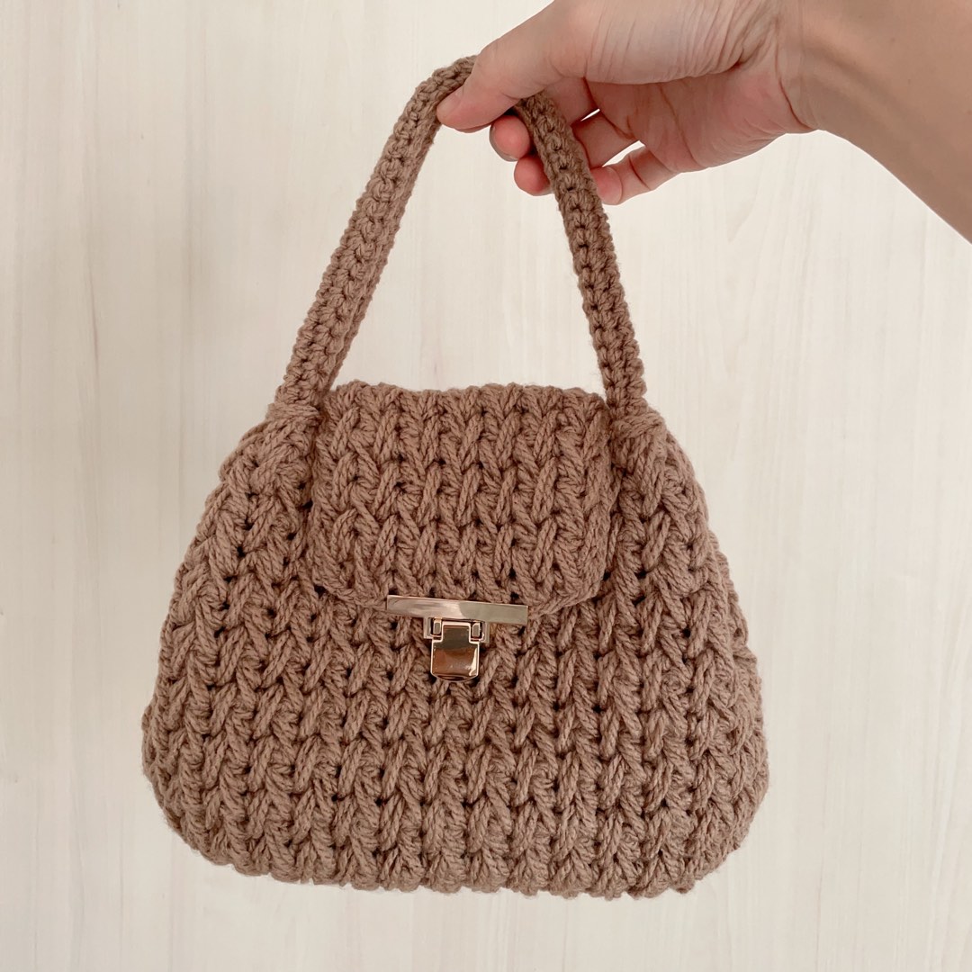 HANDMADE Crochet yarn lady bag, Women's Fashion, Bags & Wallets, Tote ...