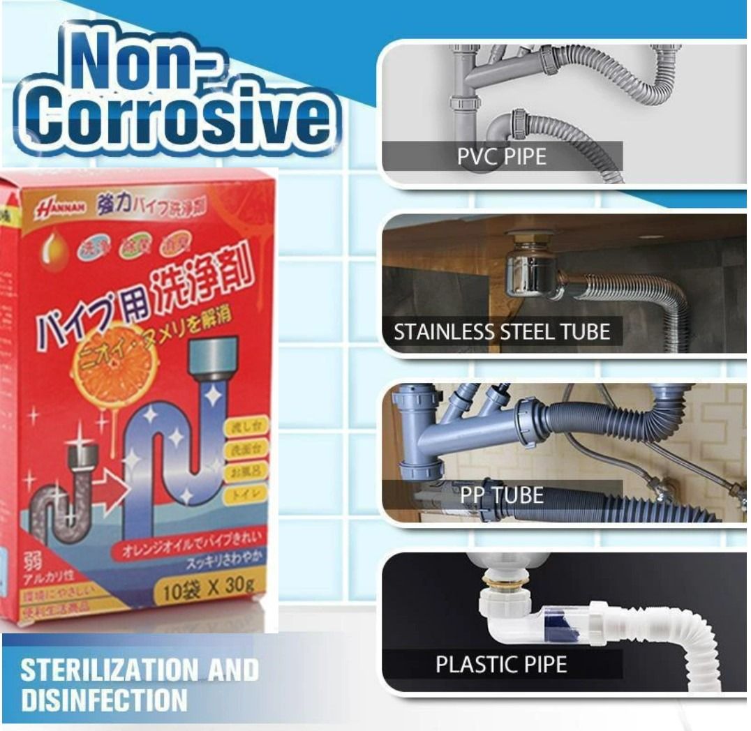 Hannah POWERFUL Sink and Drain Cleaner Powder Declogger Kitchen ...