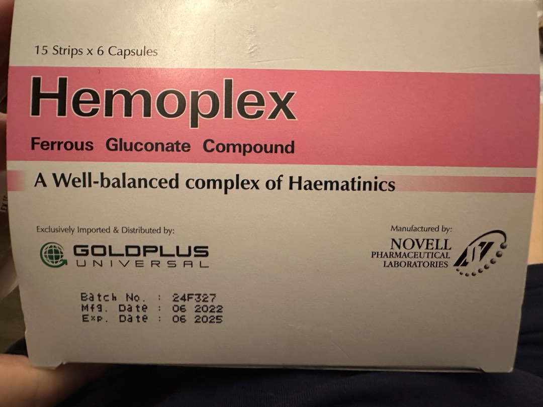 Hemoplex - ferrous gluconate compound, Health & Nutrition, Health ...