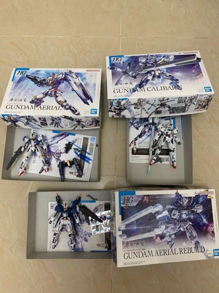 HG Aerial Gundam HG Aerial rebuild HG Gundam Calibarn 三盒 Hgbf Hguc高達模型 ...