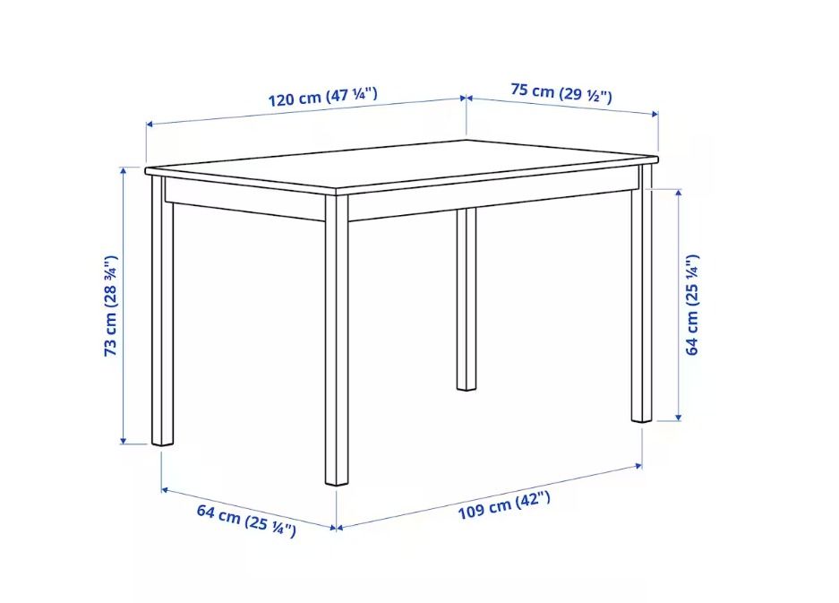 IKEA INGO, Pine wood table , 120x75 cm,, Furniture & Home Living ...