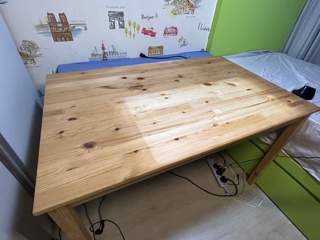 IKEA INGO, Pine wood table , 120x75 cm,, Furniture & Home Living ...