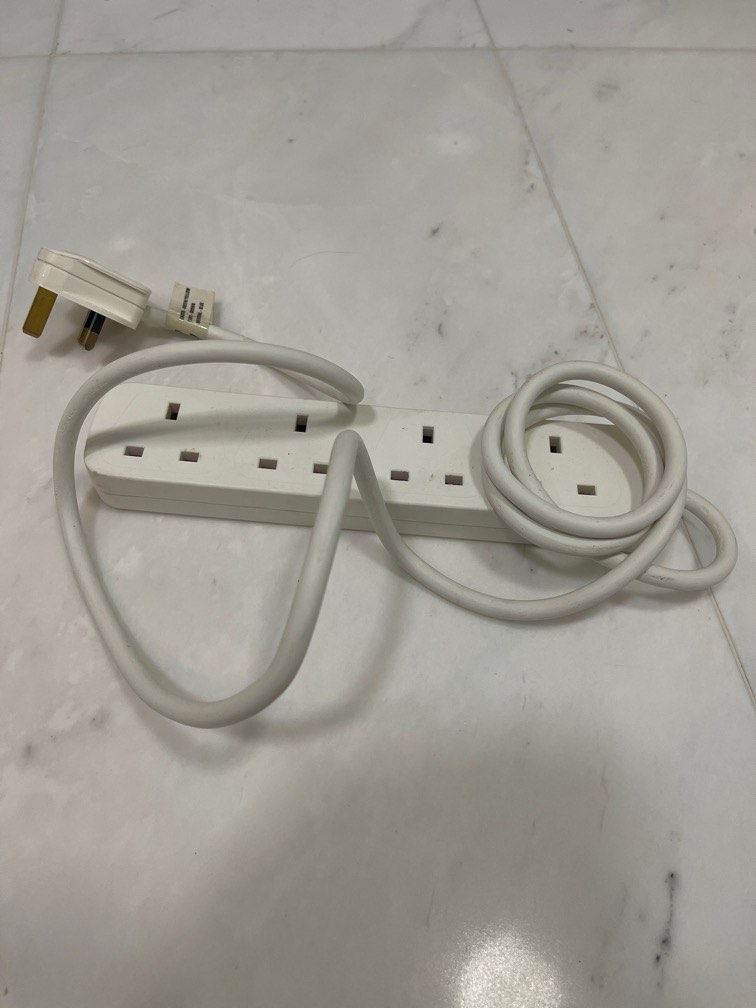 Ikea KOPPLA 4-way socket, earthed/white multiple adaptor, Computers ...