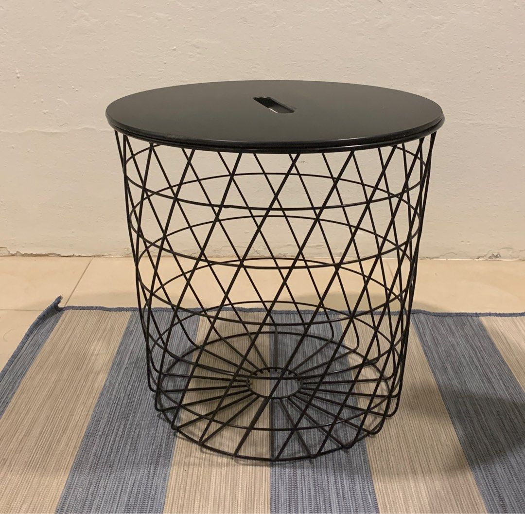 IKEA KVISTBRO Storage Table (Black) 44cm, Furniture & Home Living, Home ...