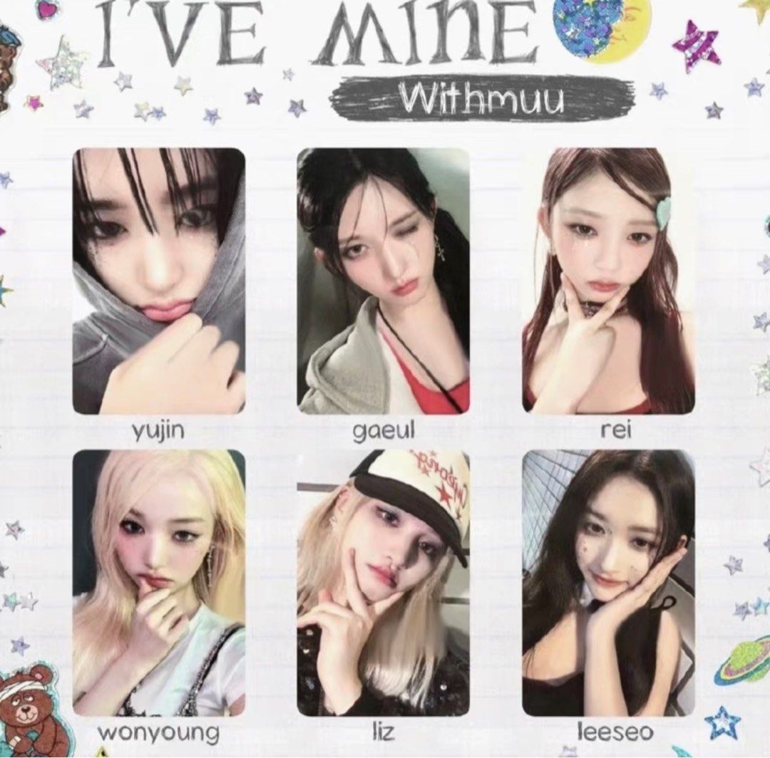 IVE MINE WITHMUU WM WONYOUNG LIZ REI YUJIN GAEUL LEESEO POB PHOTOCARD ...
