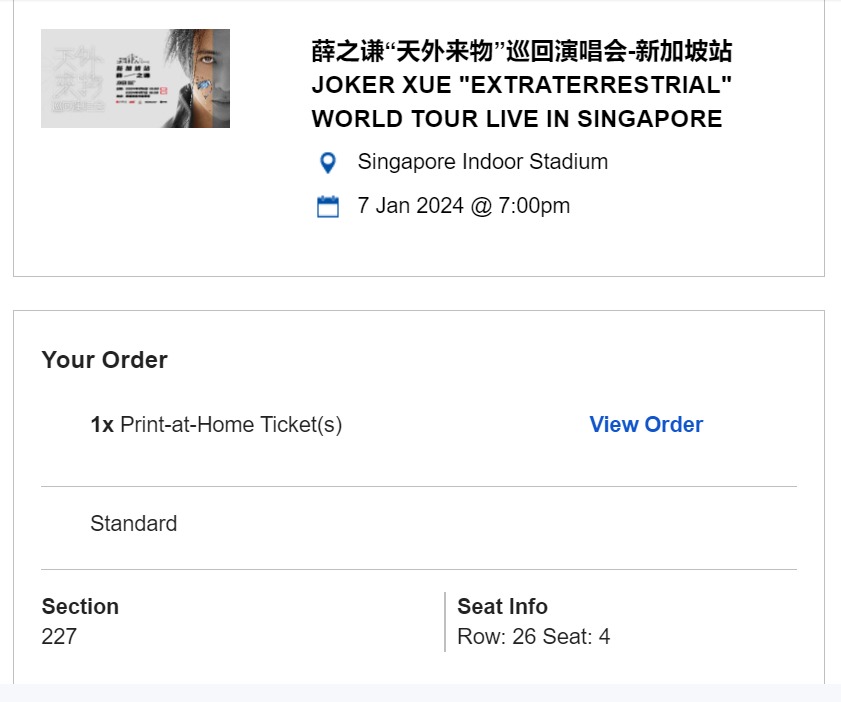 Joker Xue Jan 7 SINGAPORE CAT 3, Tickets & Vouchers, Event Tickets on Carousell